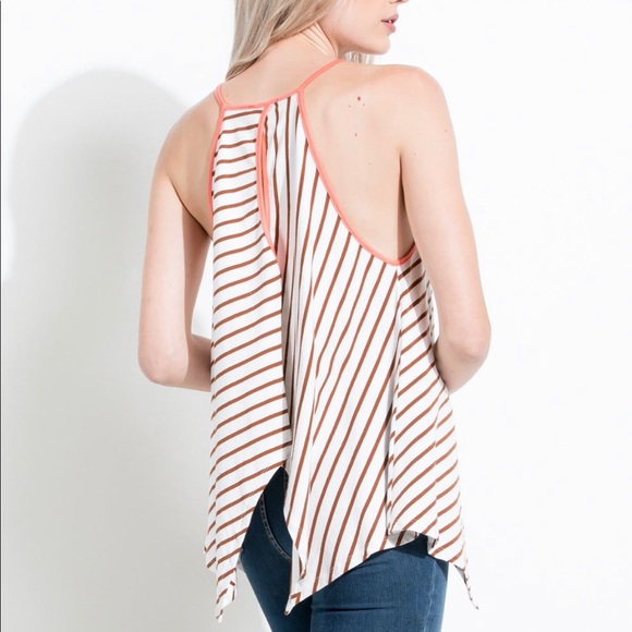 THML | Tops | Thml Striped Open Back Loose Fit Boho Tank Top Nwt | Poshmark